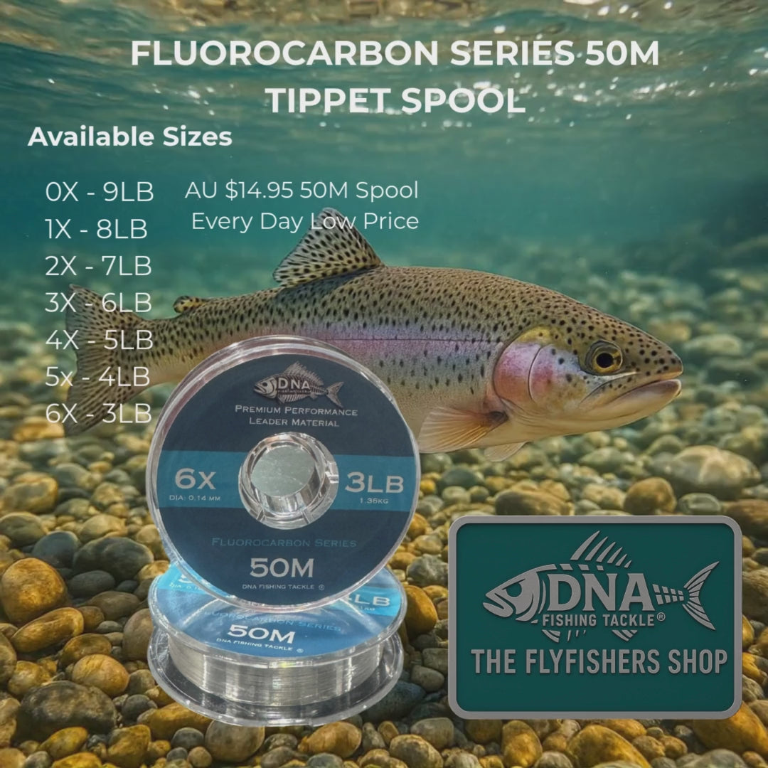 Fluorocarbon Tippet Material Clear 50 Metres | DNA FISHING TACKLE