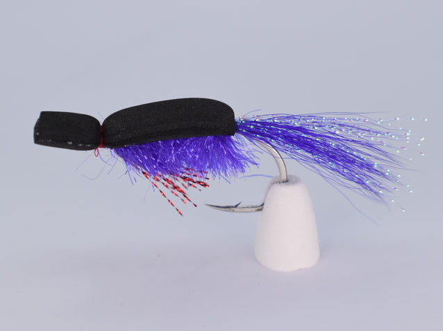 Gurgler Big Fish Saltwater Fly Black and Purple 9 Size 4/0 Gamakatsu ...